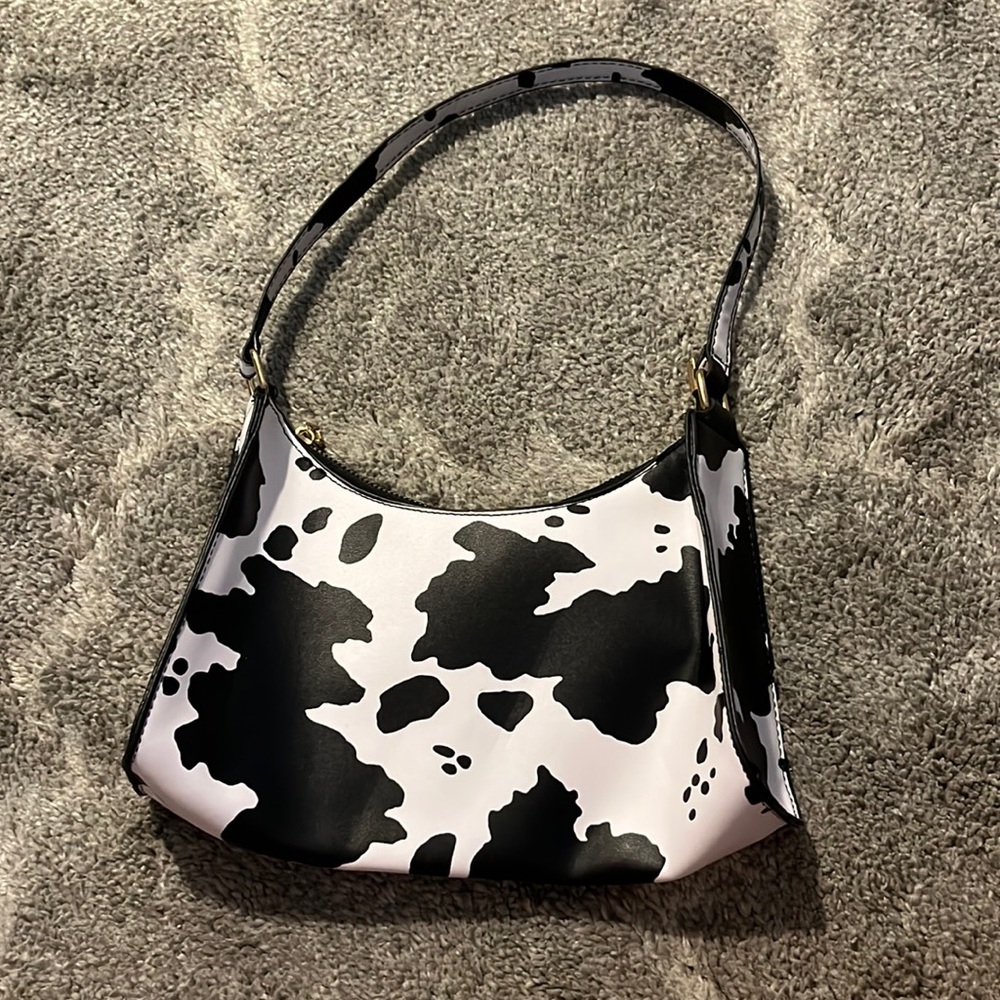 Cow Print Shoulder Bag - Gem
